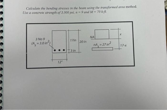 Solved Calculate the bending stresses in the beam using the | Chegg.com
