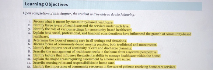 Solved Learning Objectives Upon completion of this chapter, | Chegg.com