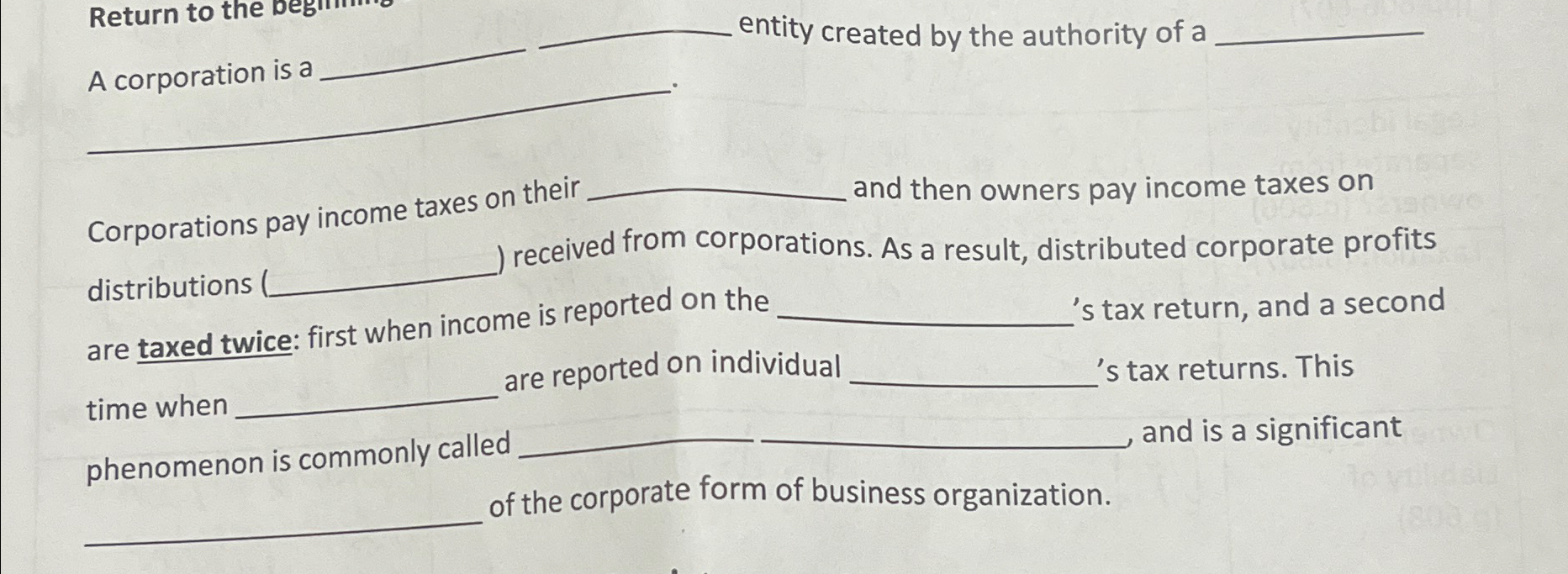 Solved A corporation is a q,q, ﻿entity created by the | Chegg.com