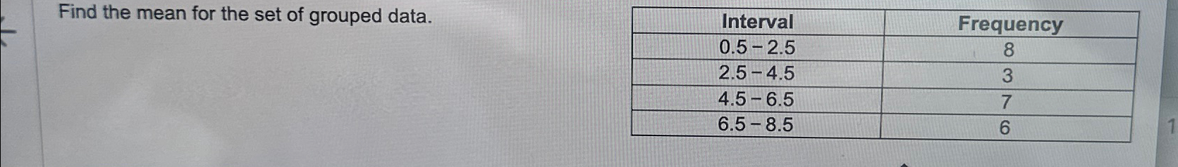 Solved Find the mean for the set of grouped | Chegg.com