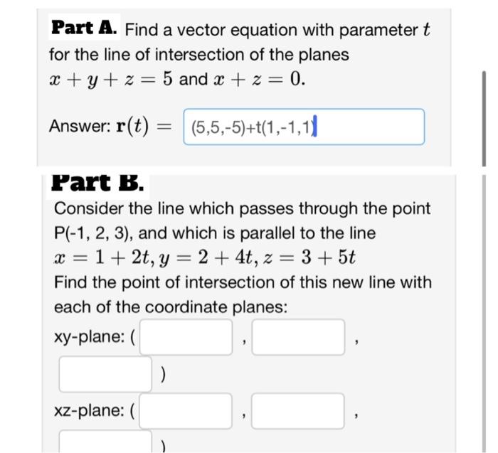 Solved Solve Part A and B. Solve for all 3 planes in Part B | Chegg.com