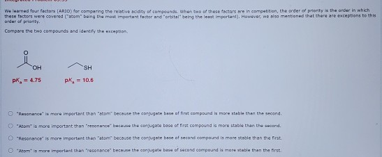 Solved We learned four factor (ARIO) for comparing the | Chegg.com