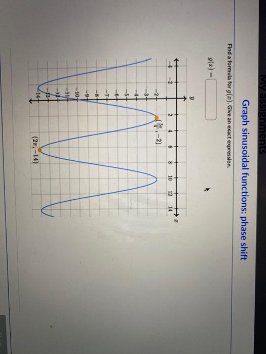 Solved My assignments Graph sinusoidal functions: phase | Chegg.com