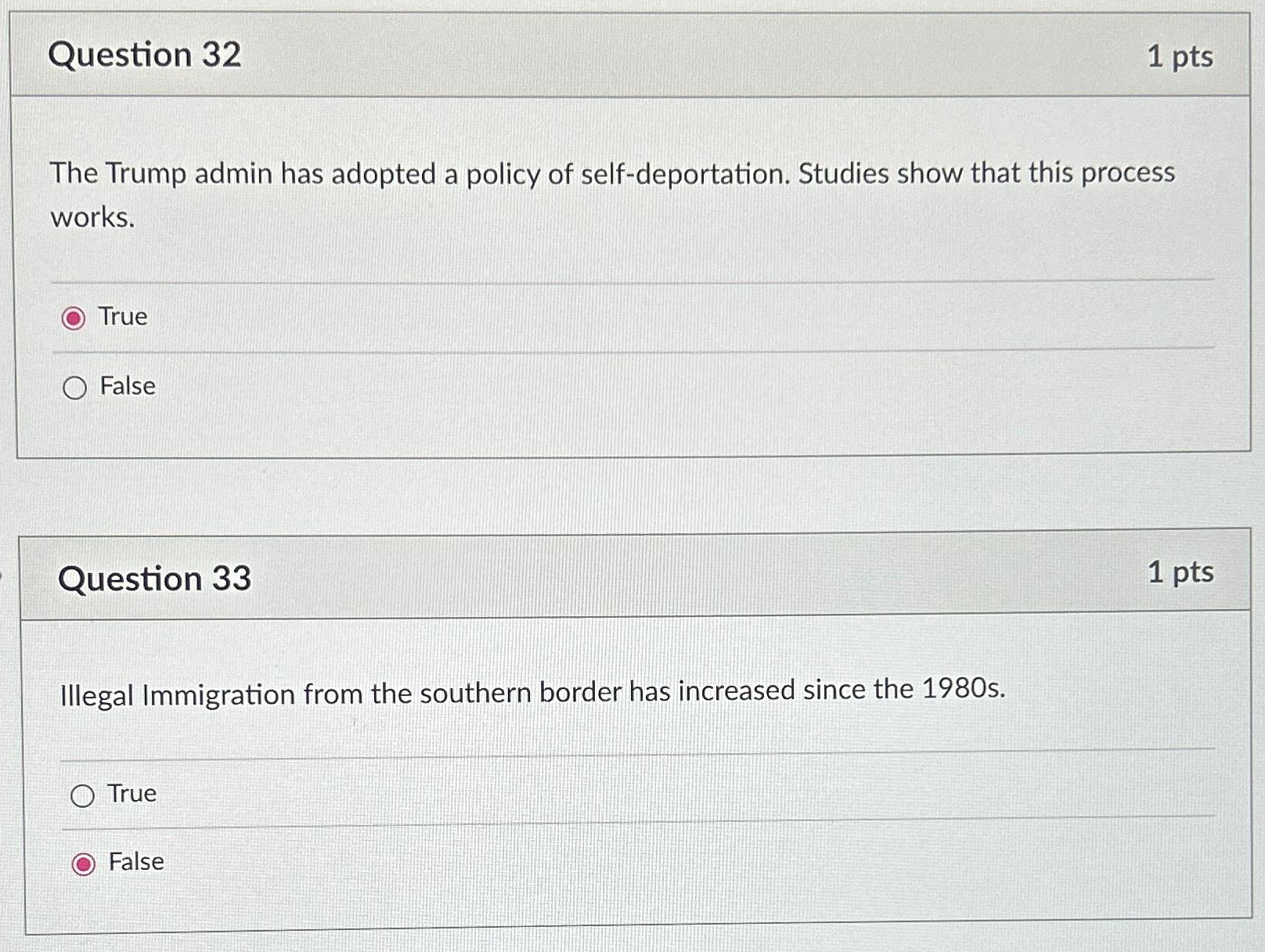 Solved Question 321 ﻿ptsThe Trump admin has adopted a policy | Chegg.com