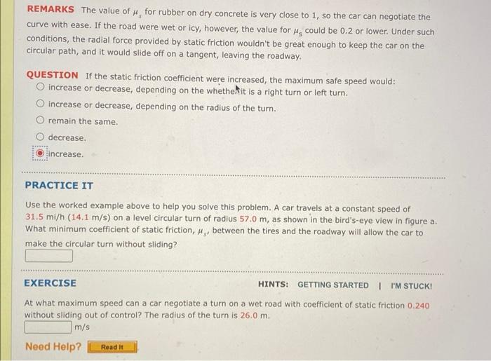 Solved GOAL Calculate the frictional force that causes an | Chegg.com