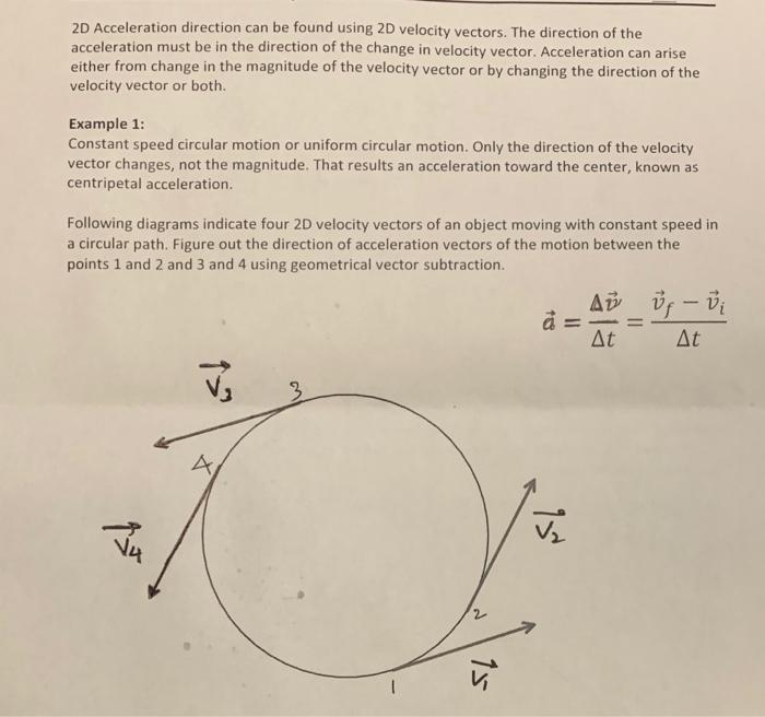 Solved 2D Acceleration direction can be found using 2D | Chegg.com