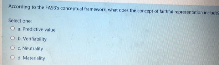 Solved According to the FASB's conceptual framework, what | Chegg.com