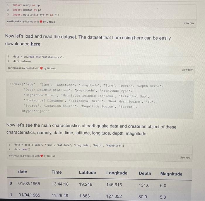 Solved Earthquake Prediction Model with Machine Learning | Chegg.com