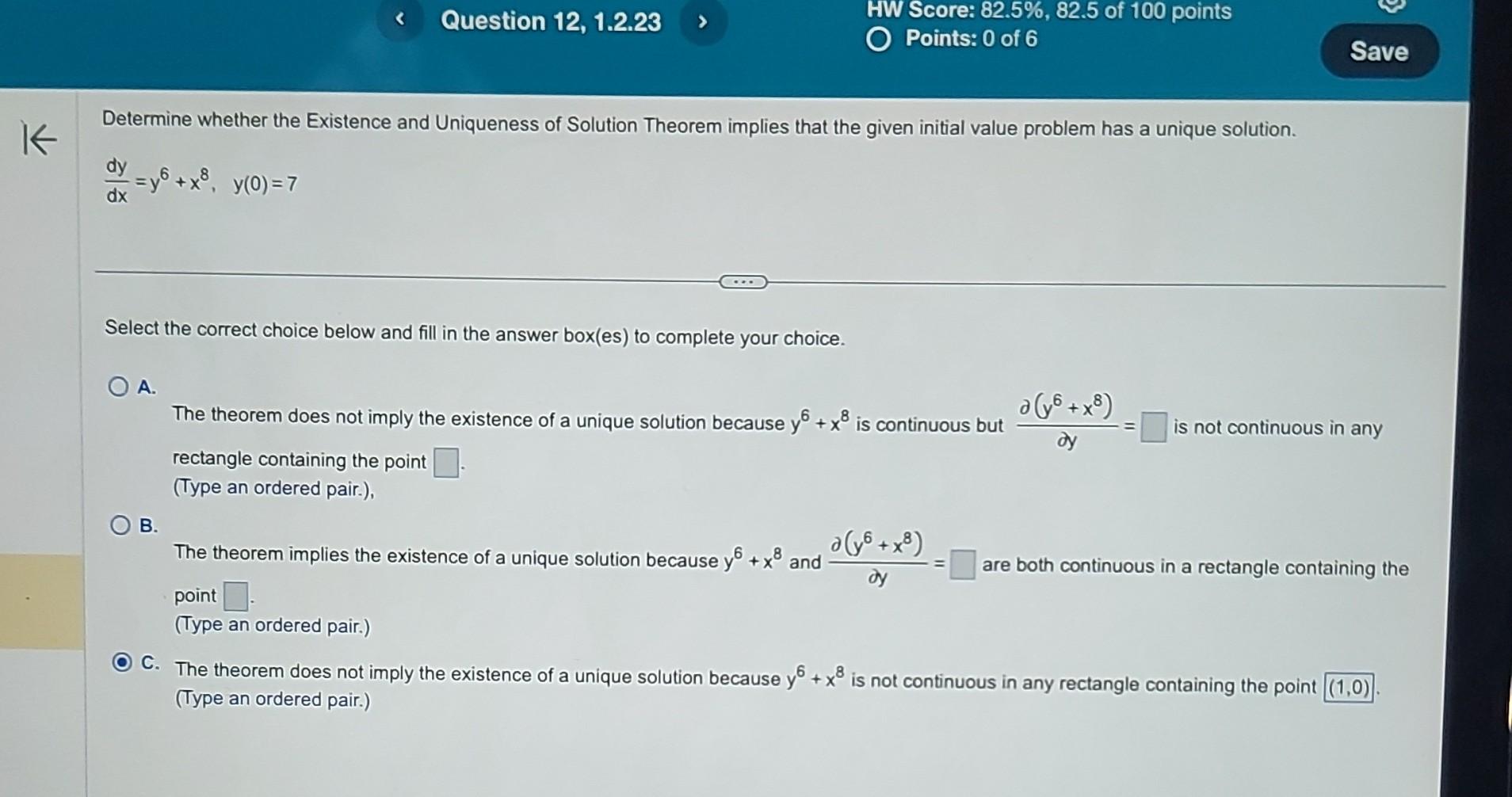 Solved Determine whether the Existence and Uniqueness of | Chegg.com