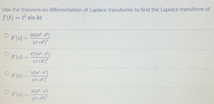 Solved Use the theorem on differentiation of Laplace | Chegg.com