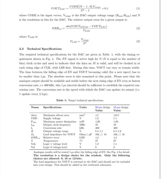 Solved Coursework Assignment: Full Custom Design of a | Chegg.com