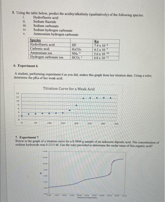 Solved 5. Using the table below, predict the | Chegg.com
