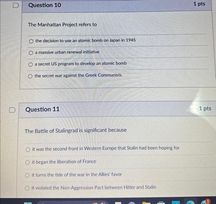 The Manhattan Project refers to the decision to use | Chegg.com