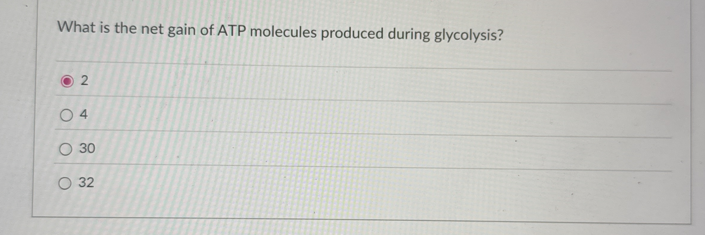 What is the net gain of ATP molecules produced during | Chegg.com