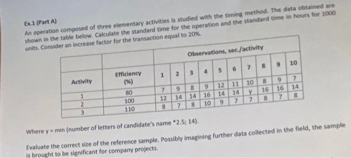 Solved Ex. 1 (Part A) An operation composed of three | Chegg.com