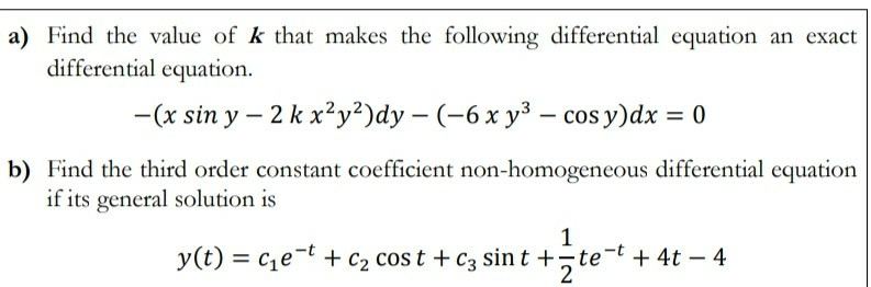 Solved a) Find the value of k that makes the following | Chegg.com