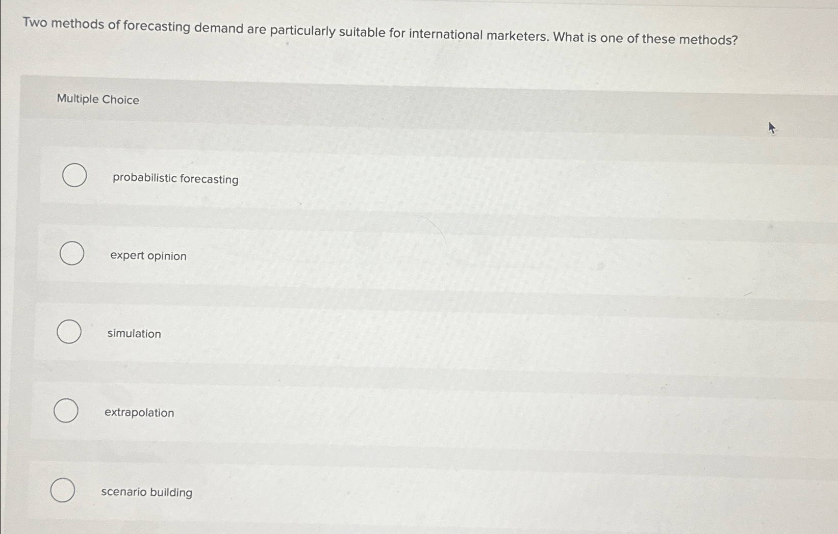 Solved Two methods of forecasting demand are particularly | Chegg.com