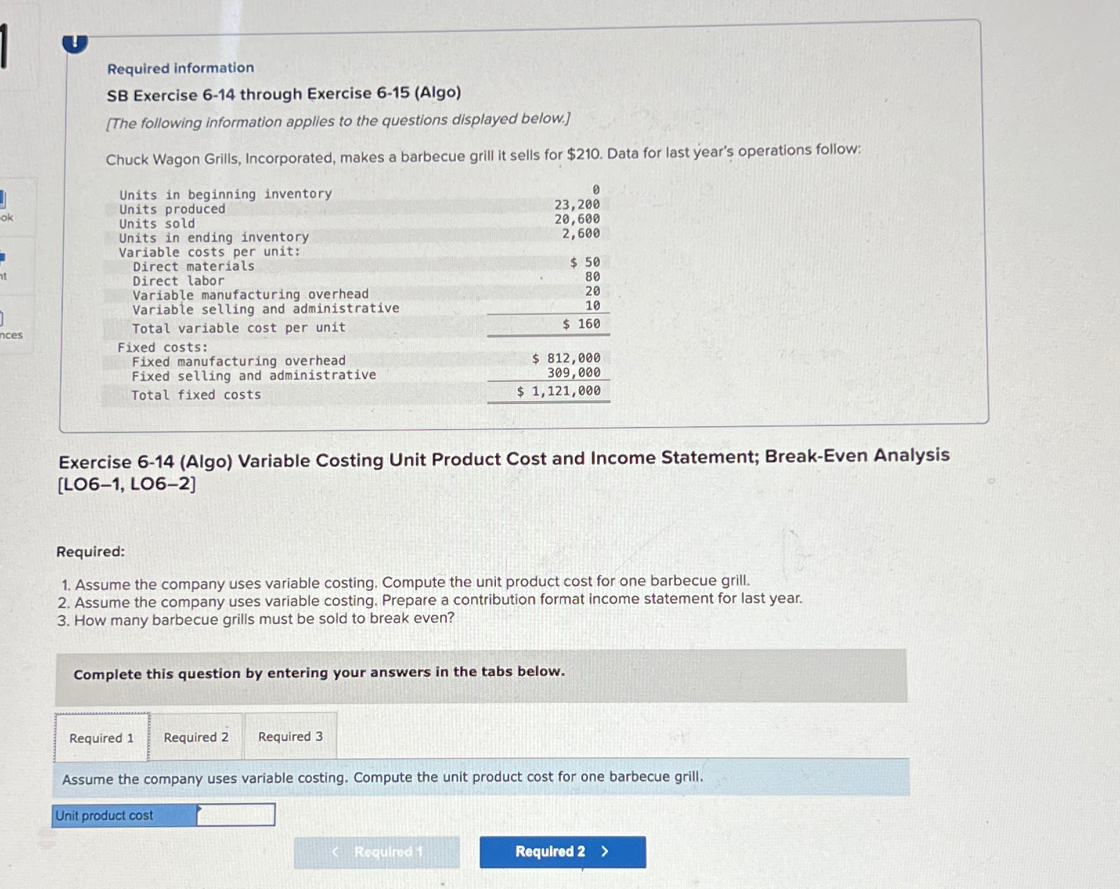 Solved Required informationSB Exercise 6-14 ﻿through | Chegg.com