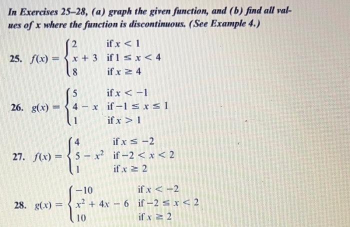 Solved In Exercises 25 28 A Graph The Given Function And 