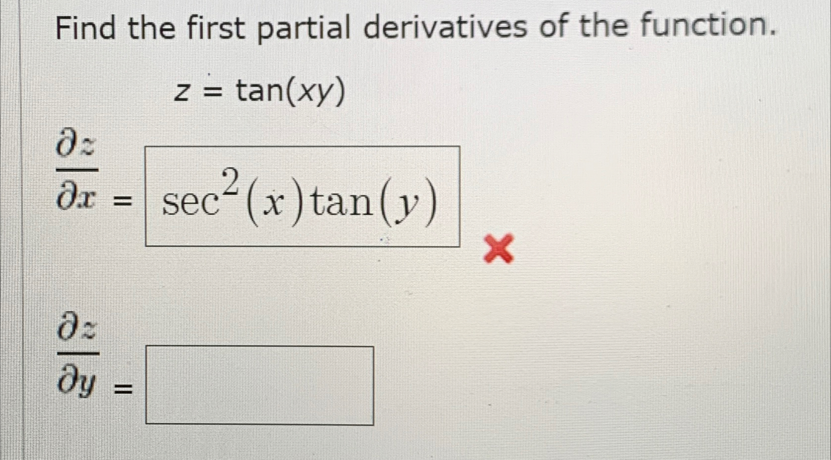 Solved Find the first partial derivatives of the | Chegg.com