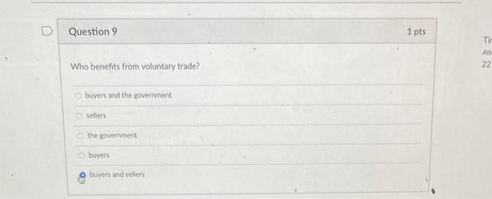 Solved Who benefits from voluntary trade? buyers and the | Chegg.com