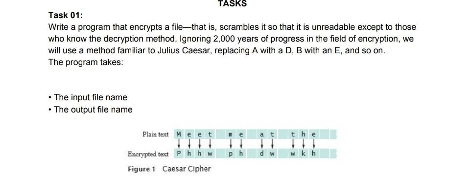 Solved Tasks Task 01 Write A Program That Encrypts A