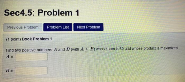 Solved Sec4.5: Problem 1 Previous Problem Problem List Next | Chegg.com