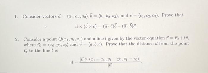 Solved 1. Consider vectors a = (a₁, a2, a3), b = (b₁,b2, | Chegg.com