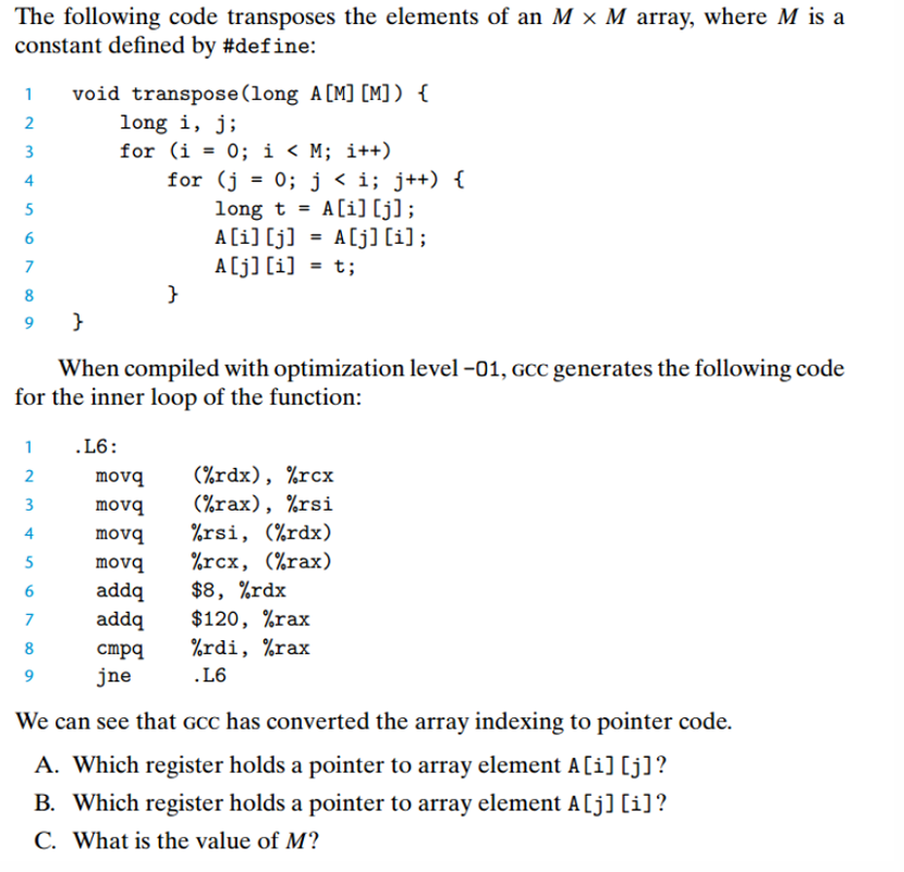 Solved When compiled with optimization level -01, ﻿GCC | Chegg.com