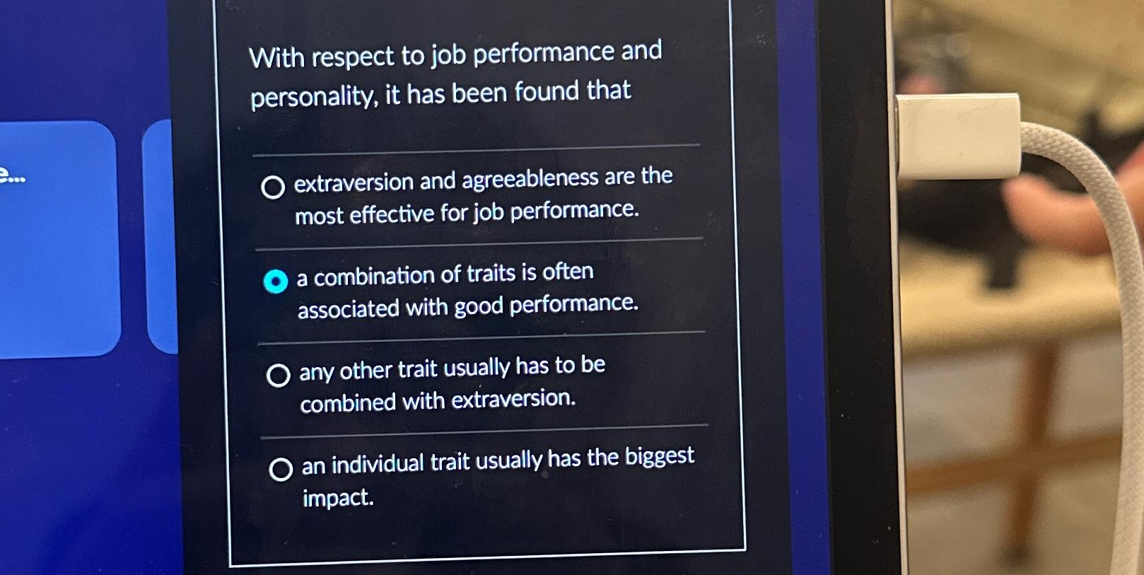 Solved With respect to job performance and personality, it | Chegg.com