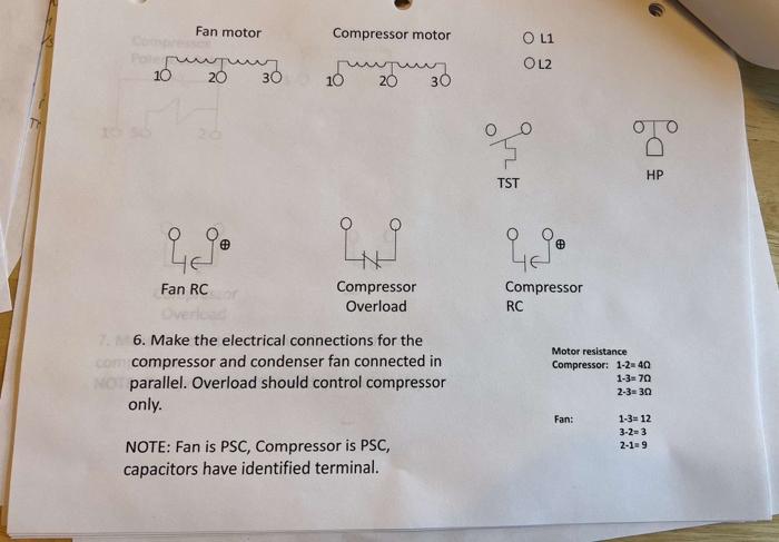 Solved 6. Make the electrical connections for the compressor | Chegg.com
