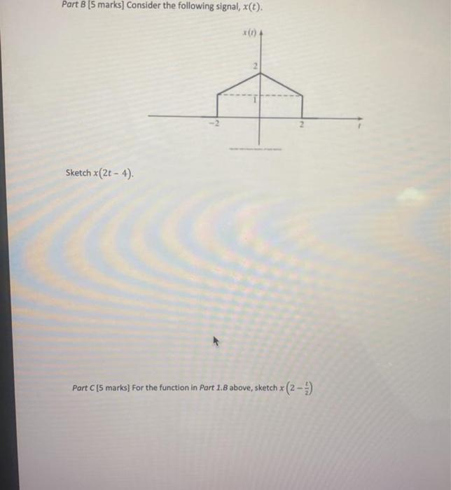 Solved Part B [5 marks] Consider the following signal, x(t). | Chegg.com