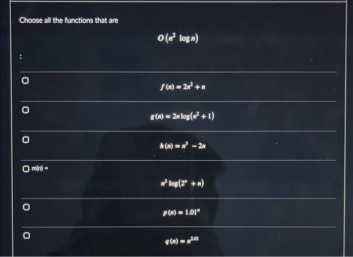 Solved Choose all the functions that are \begin{tabular}{ll} | Chegg.com