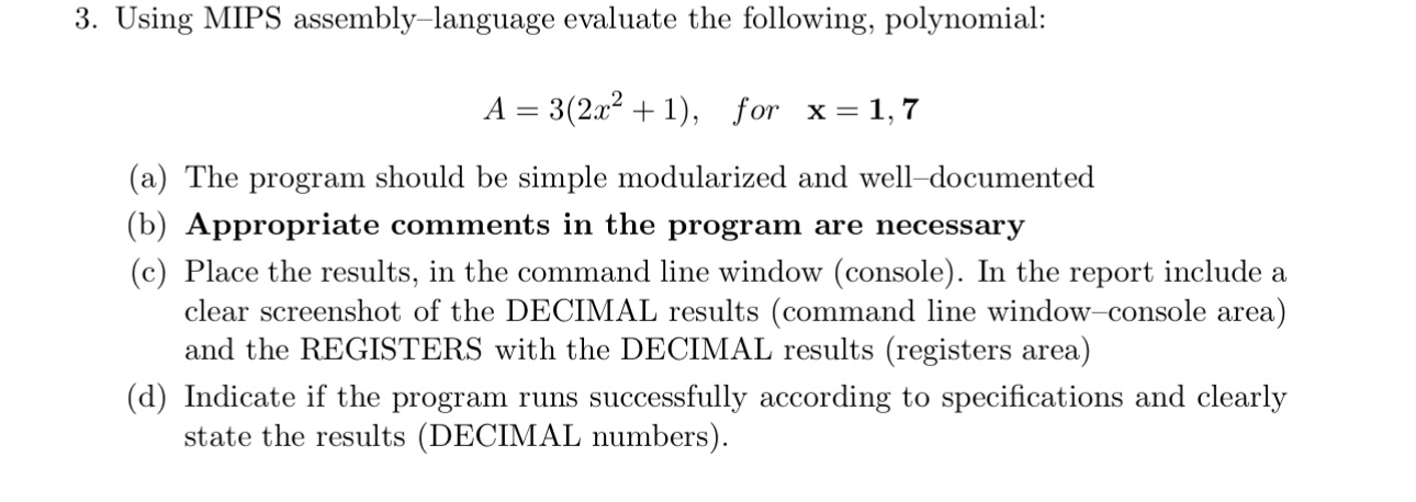 Solved Using MIPS assembly-language evaluate the following, | Chegg.com Solved Using MIPS assembly-language evaluate the following, | Chegg.com