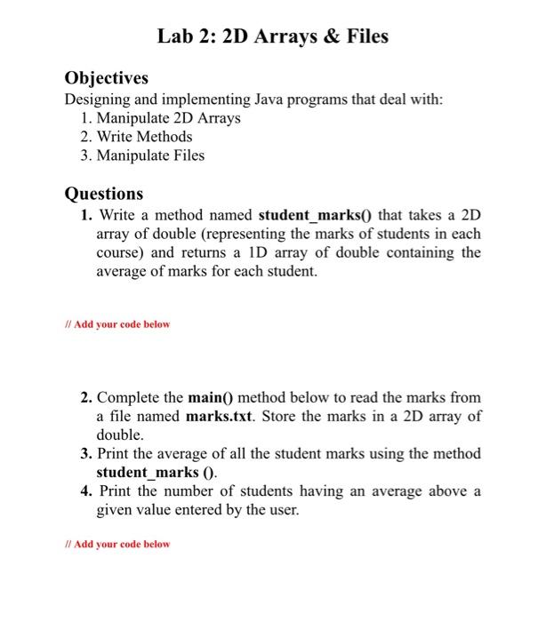 Solved Objectives Designing and implementing Java programs | Chegg.com
