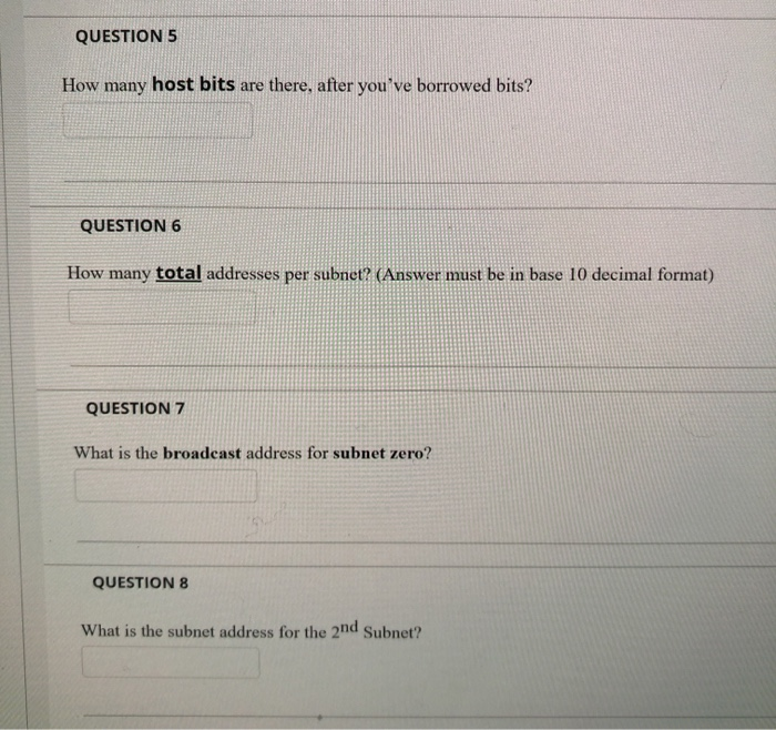 Solved rmation Subnetting Using the classless IP address, | Chegg.com