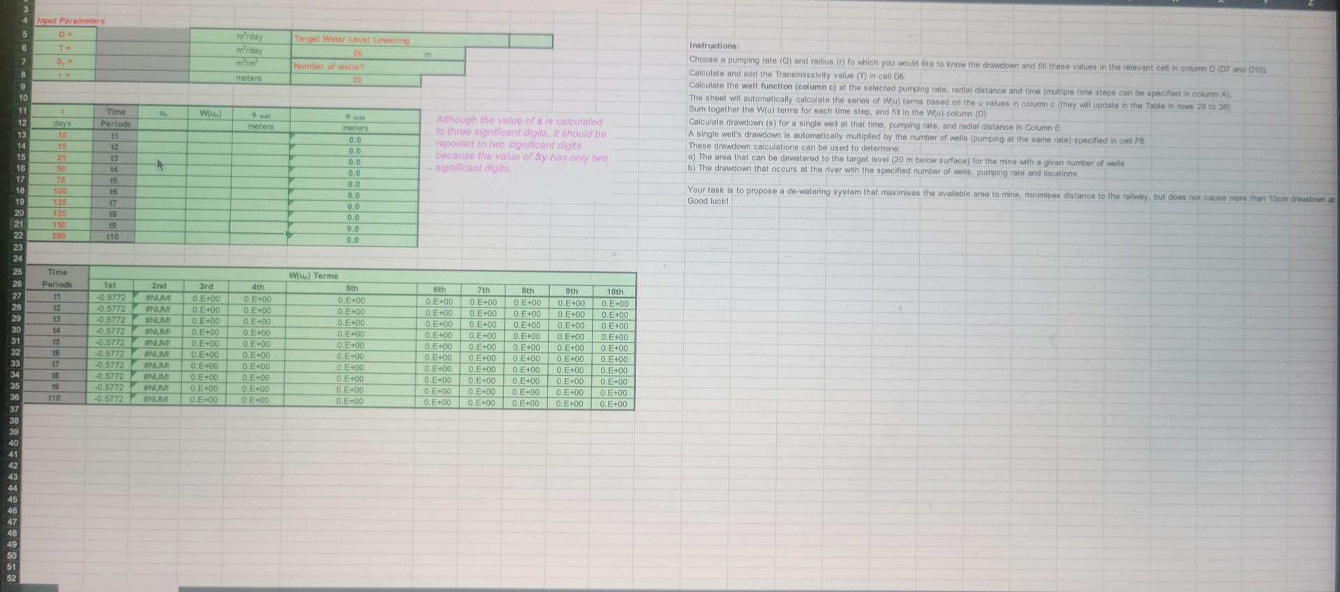 Using the Theis equation for time-drawdown-distance | Chegg.com