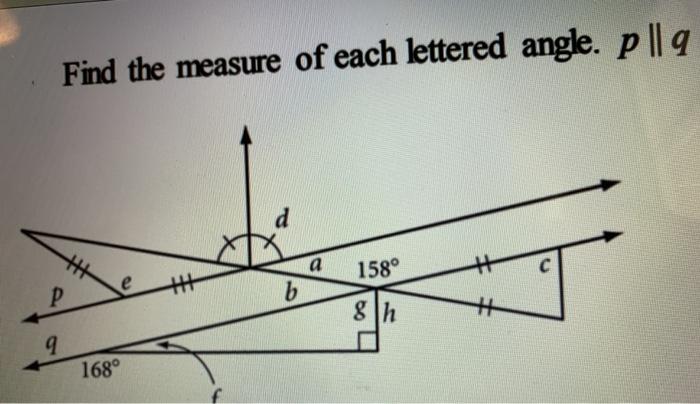 Solved Find the measure of each lettered angle. plla d a | Chegg.com