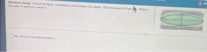 Solved Racetrack Design Consult the figure. A racetrack is | Chegg.com