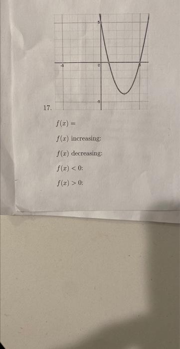 Solved f(x)= f(x) increasing: f(x) decreasing: f(x)
