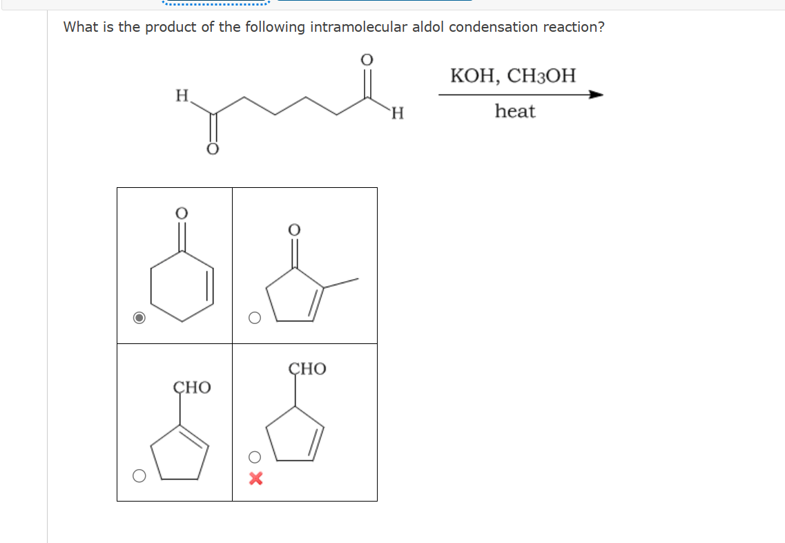 Solved What is the product of the following intramolecular | Chegg.com