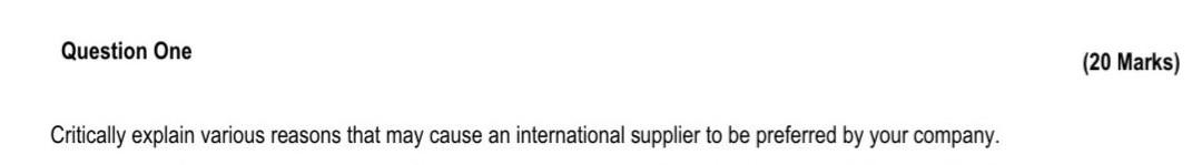 Solved Question One (20 Critically explain various reasons | Chegg.com