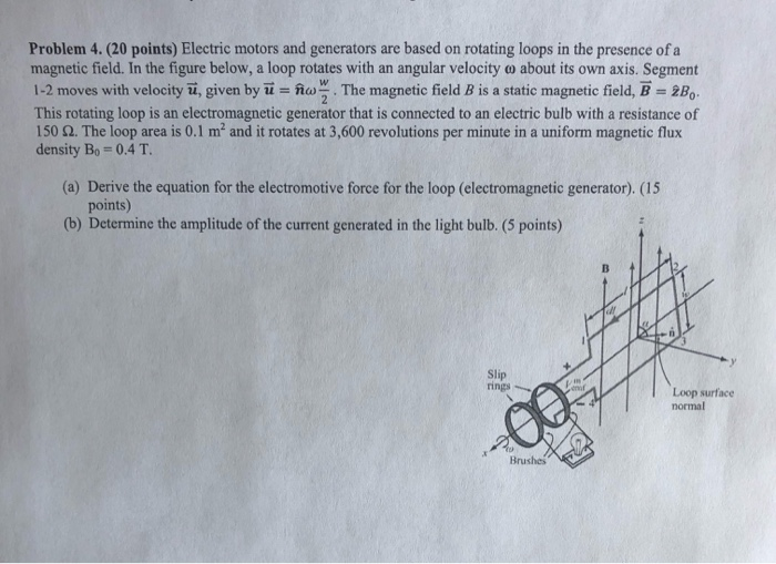 Solved Problem 4. (20 points) Electric motors and generators | Chegg.com