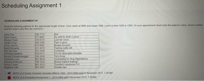 Scheduling Assignment 1 SCHEDULING ASSIGNMENT AH and | Chegg.com