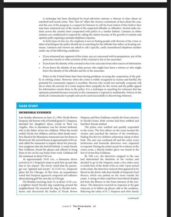 0.J. Simpson Case Study 1. Overview: Summarize the | Chegg.com