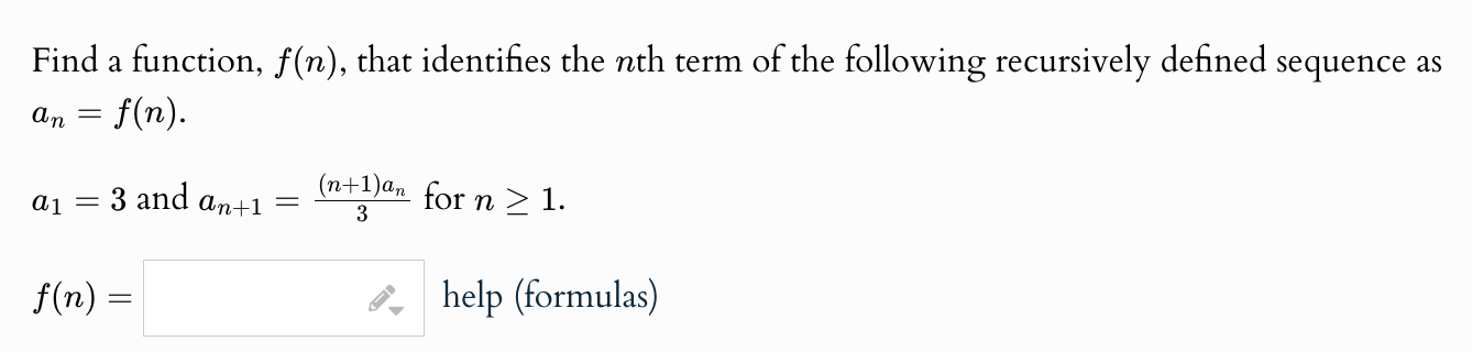 Solved Find a function, f(n), ﻿that identifies the nth term | Chegg.com