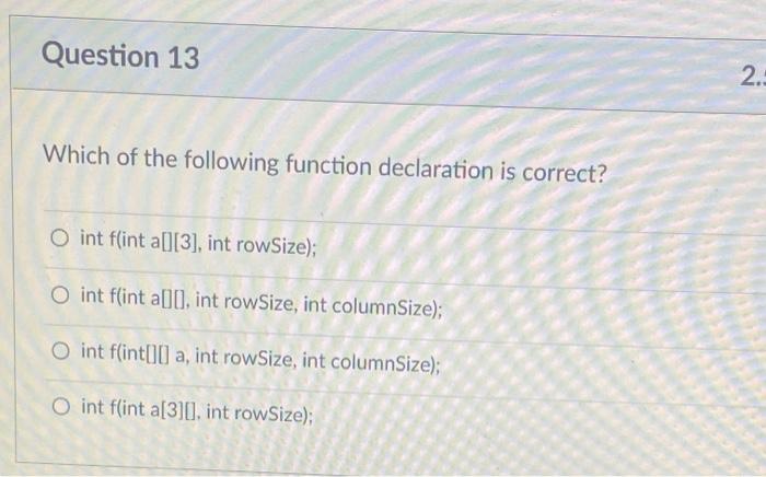 Solved Question 13 2. Which of the following function | Chegg.com