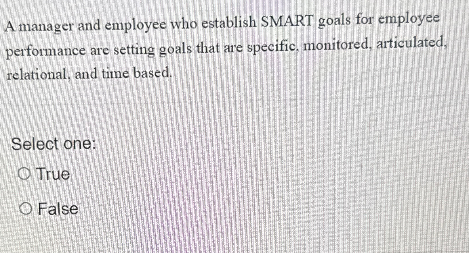 Solved A manager and employee who establish SMART goals for | Chegg.com