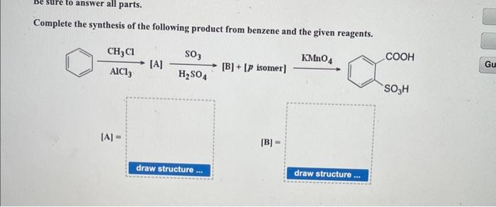 Solved Complete the synthesis of the following product from | Chegg.com