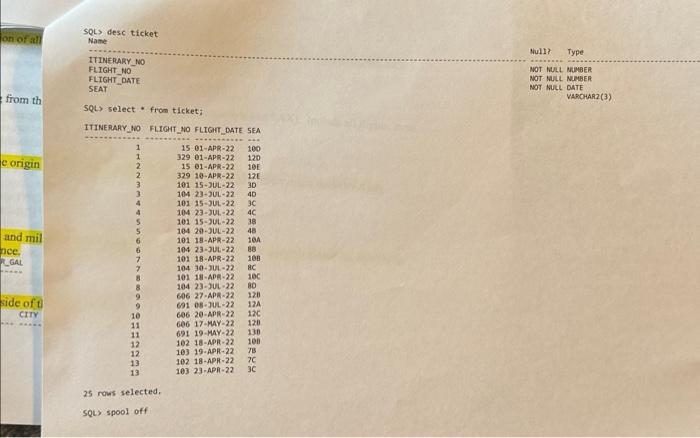 Solved Tables For Air West Sql Experience1 Display The 3116